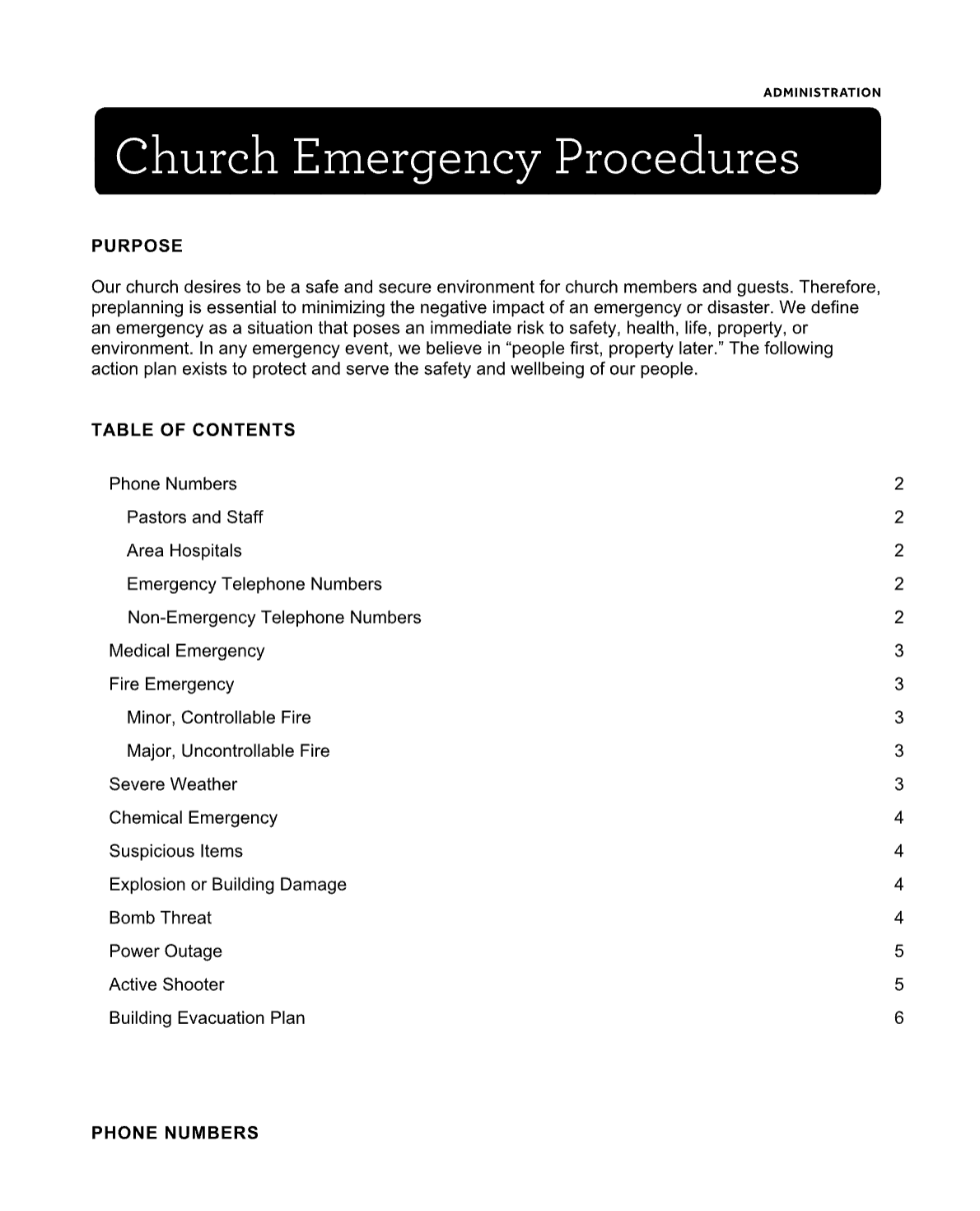 Church Emergency Procedures - Church Fuel