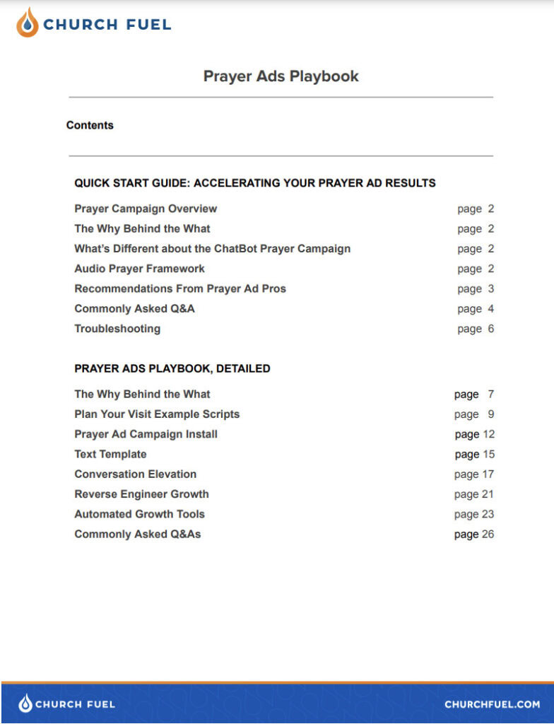 Prayer Ads Playbook - Church Fuel
