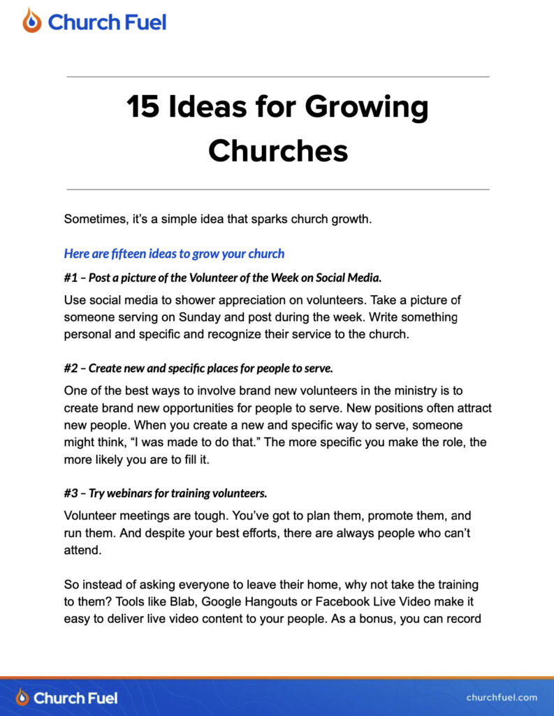 15 Ideas for Growing Churches - Church Fuel