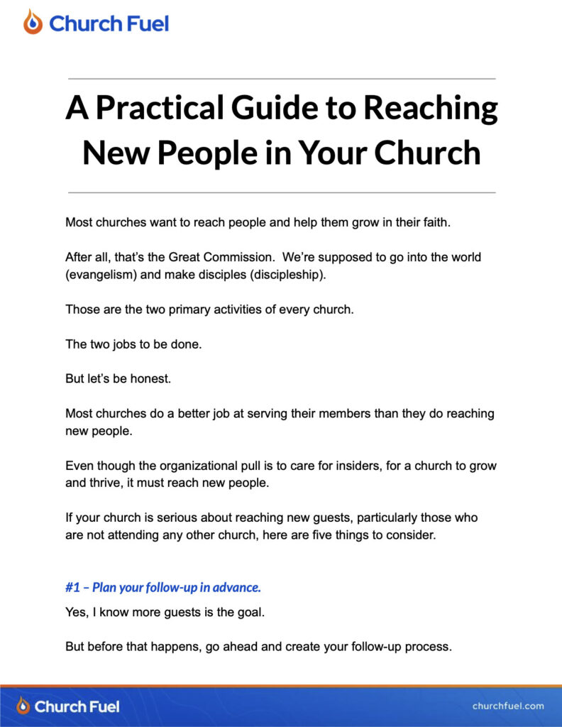 A Practical Guide to Reaching New People in Your Church - Church Fuel